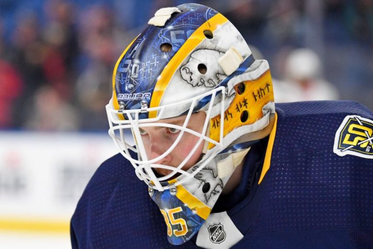 Sabres goalie Linus Ullmark skating again after suffering lower-body ...