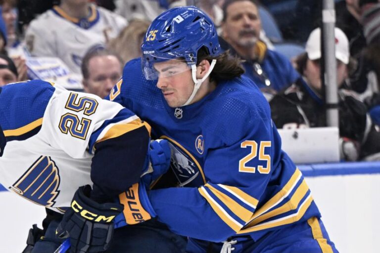 Sabres defenseman Owen Power leaves practice with injury - Buffalo ...